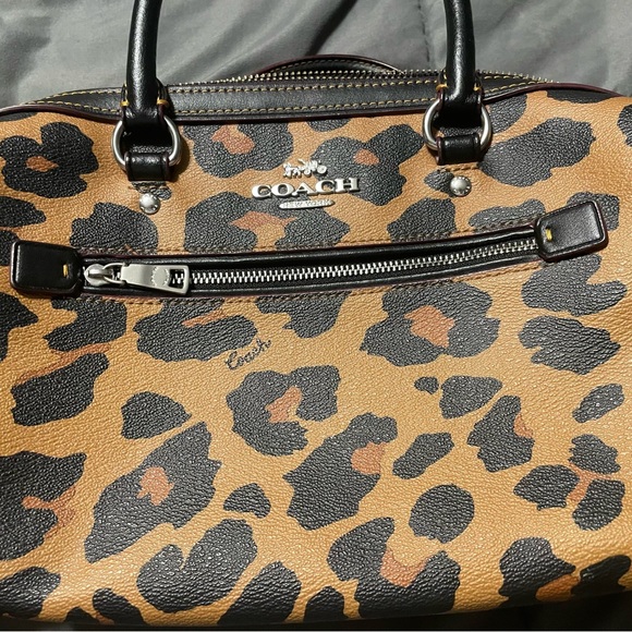 Coach | Bags | Coach Leopard Print Satchel Brown And Black | Poshmark